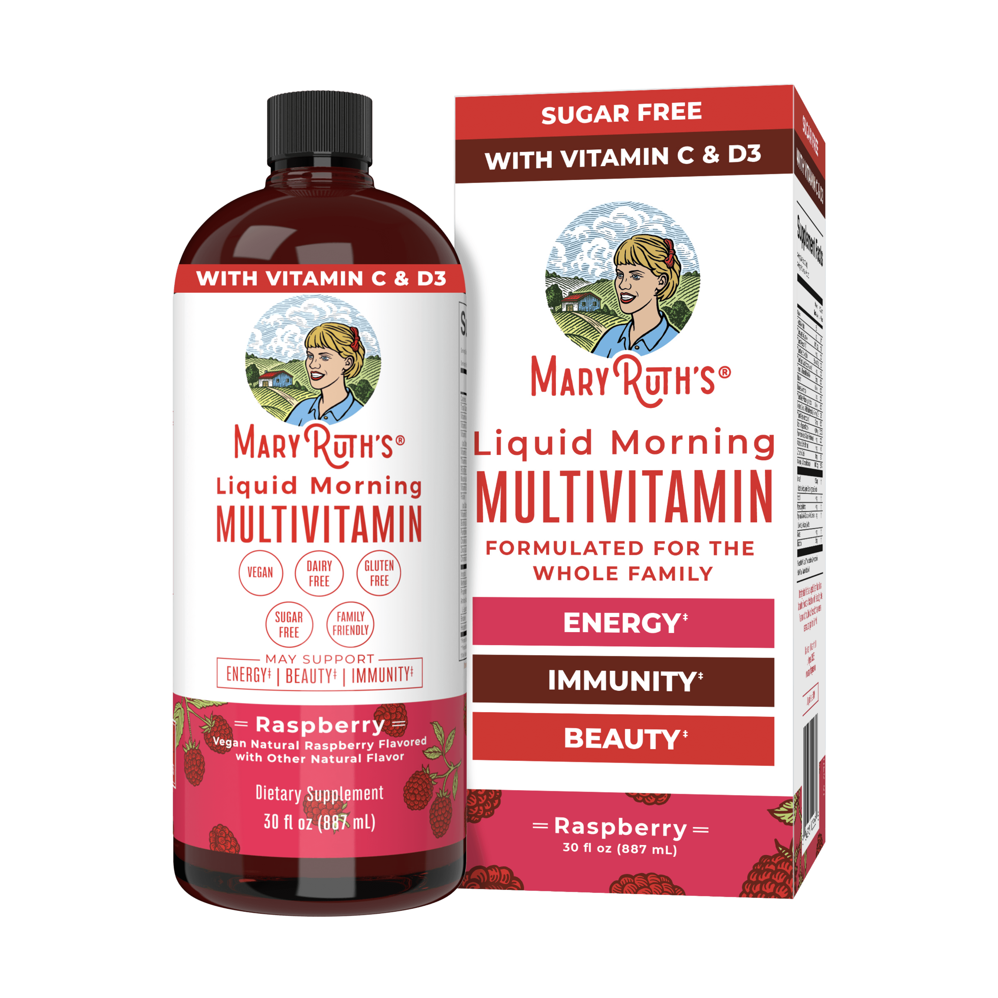 MaryRuth's, Liquid Morning Multivitamin, Raspberry Flavour - Vytalise UK
